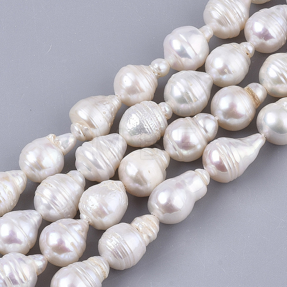 Natural Baroque Pearl Keshi Pearl Beads Strands - mybeadsfindings.com